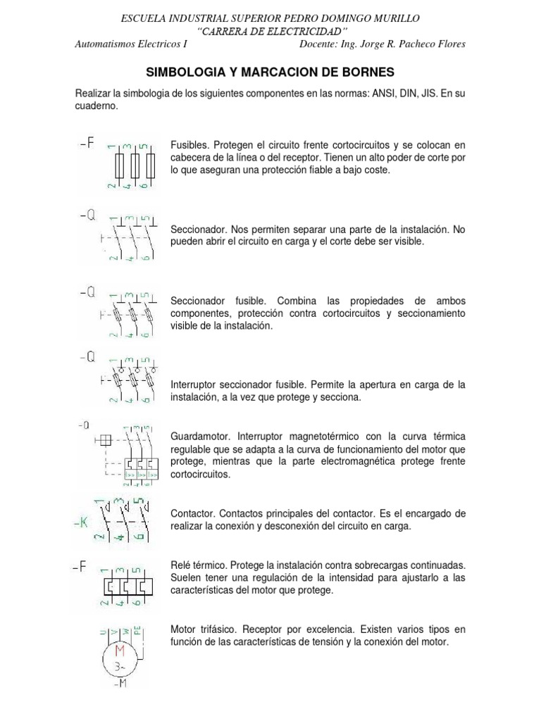 Simbologia y Marcacion de Bornes Trabajo Aue-300 | PDF | Fusible ...