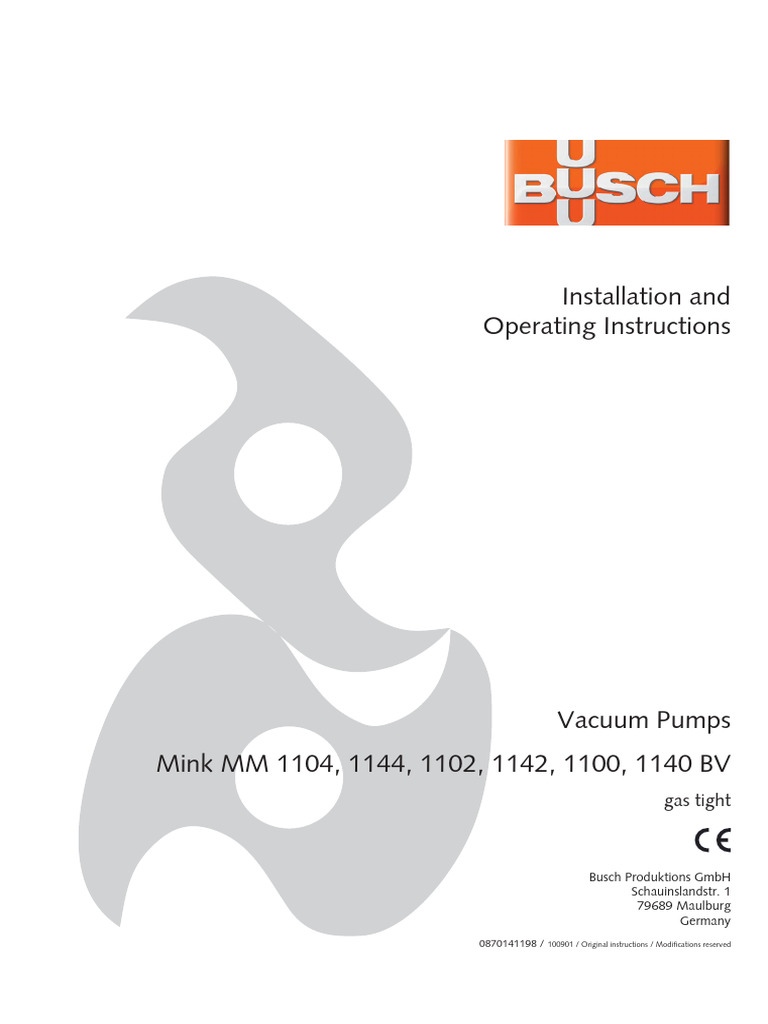 BUSCH Air Scour Blower | PDF | Pump | Vacuum