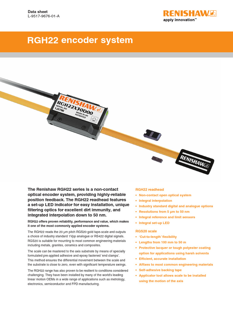 Renishaw RGH22 Data Sheet | PDF | Electrical Connector | Light Emitting Diode