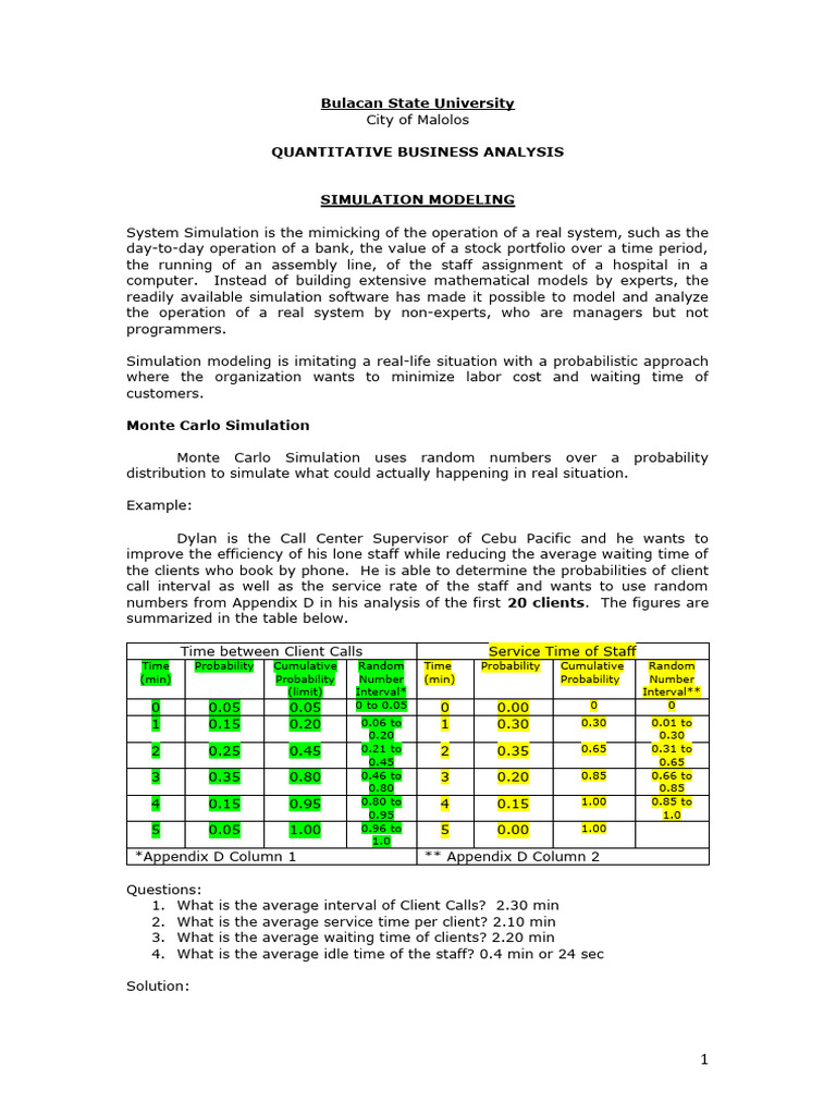 8 SIMULATION MODELING | PDF | Simulation | Probability Distribution 8 SIMULATION MODELING | PDF | Simulation | Probability Distribution