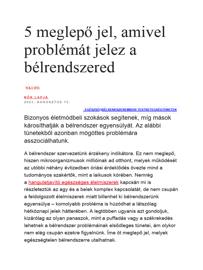 5 Meglepő Jel | PDF