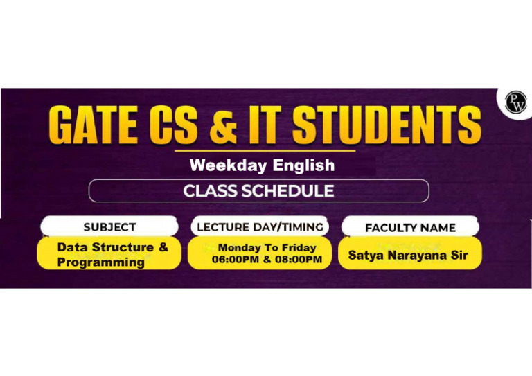 Class Schedule _ Data Structure & Programming | PDF Class Schedule _ Data Structure & Programming | PDF
