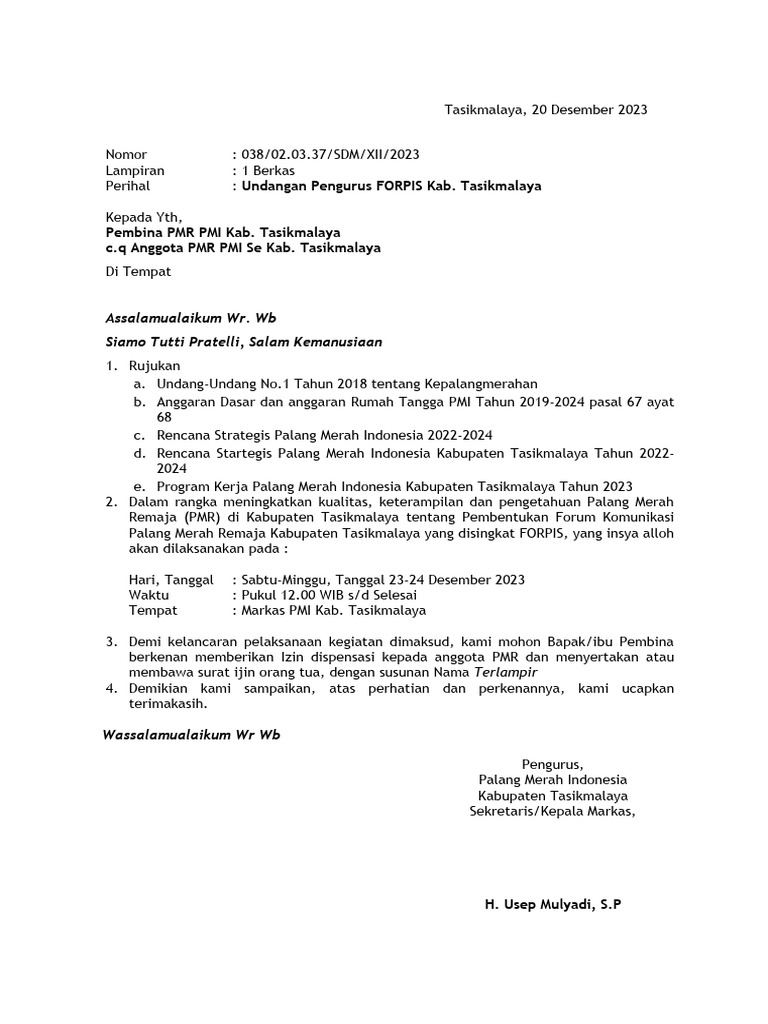 Undangan Forpis 2023 | PDF