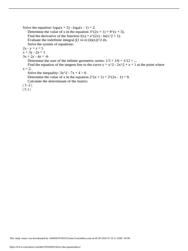 Advanced Math Problem Solutions | PDF | Teaching Methods & Materials
