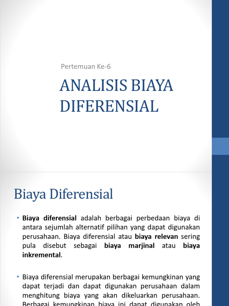 Analisis Biaya Diferensial untuk Keputusan Bisnis | PDF | Pengelolaan ...