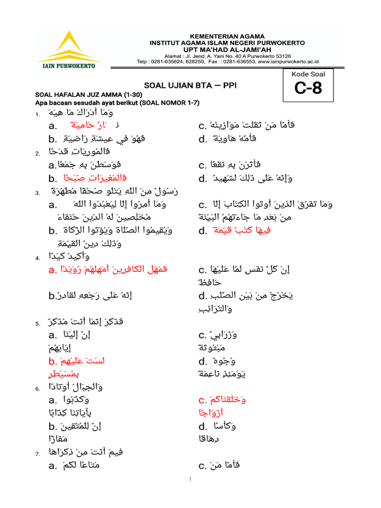 Latsol BTA-PPI Kode C-8 | PDF