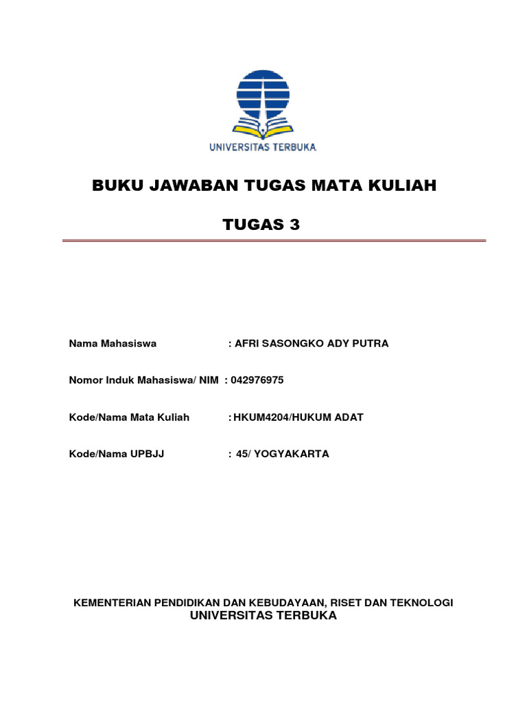 Tugas 03 Hukum Adat | PDF | Politik