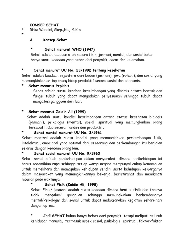 Konsep Sehat | PDF