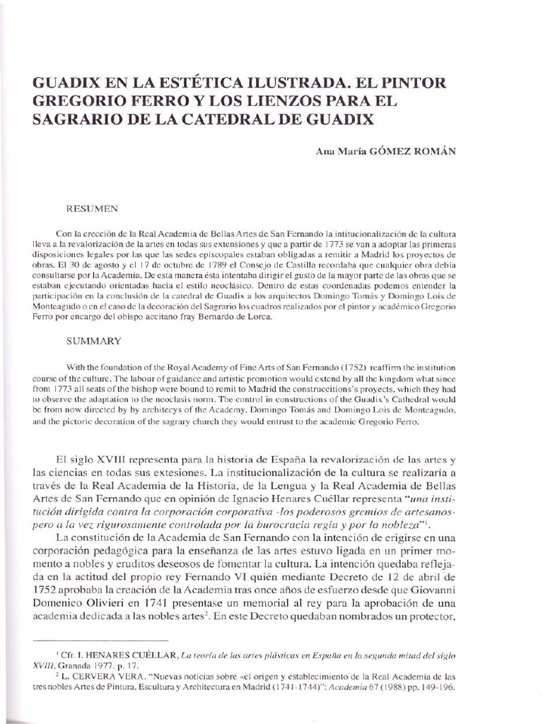 Ana Maria Gomez Roman-El Pintor Gregorio Ferro Sagrario Catetral de Guadix | PDF | Francisco Goya