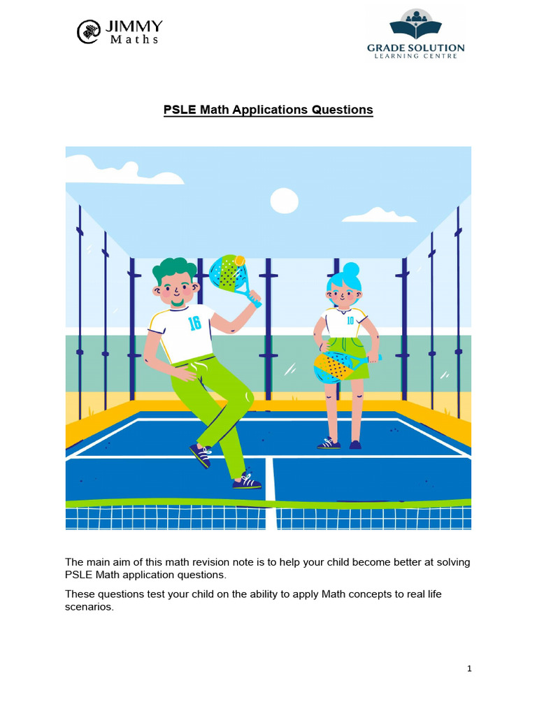 PSLE Math Applications Questions | PDF | Educational Technology