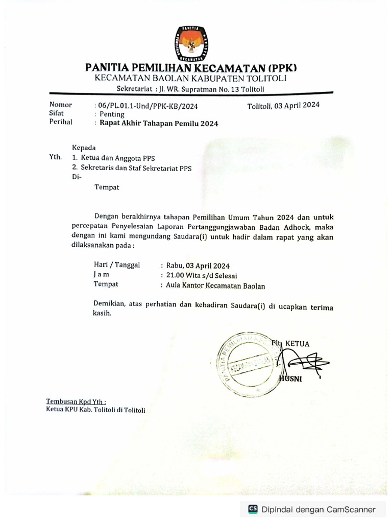 Contoh Undangan Rapat | PDF