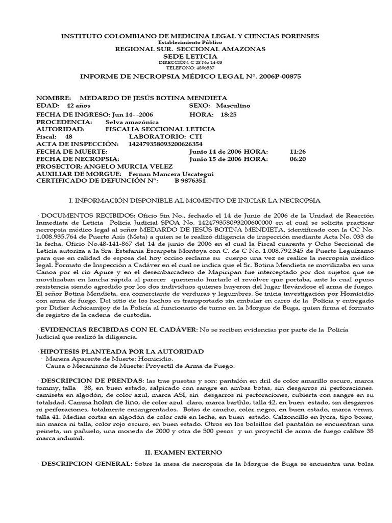 Informe Pericial Balistica De Efecto Pdf Abdomen Anatomía