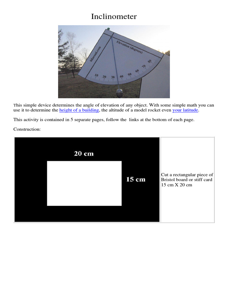 Inclinometer | PDF
