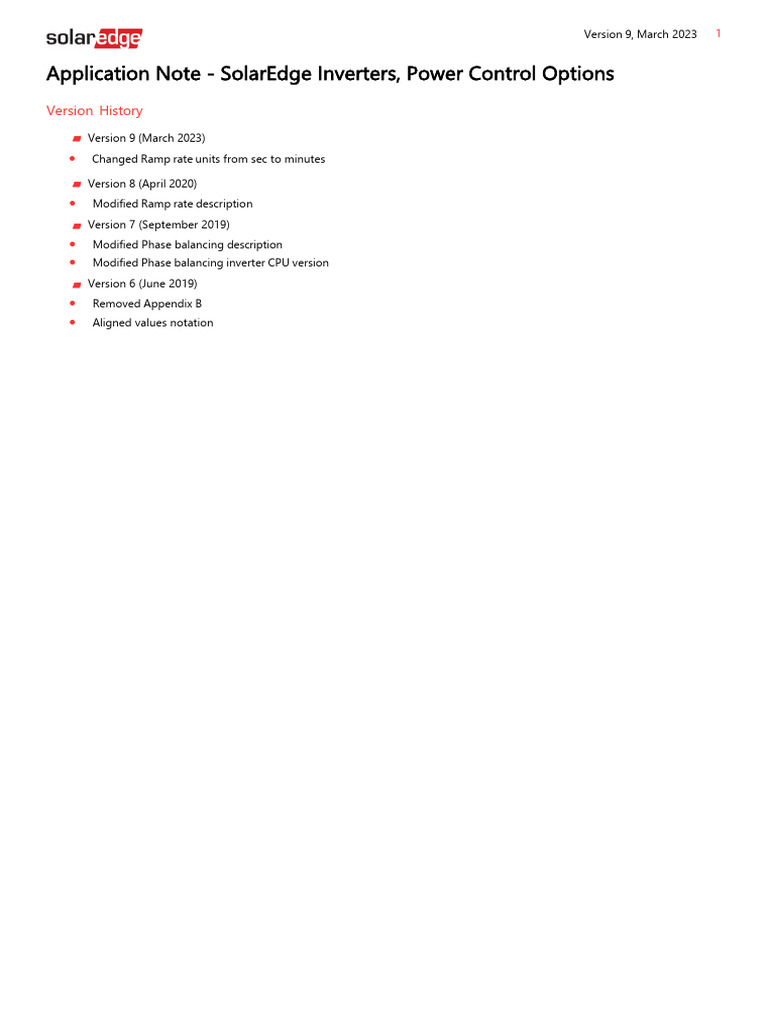 Application Note SolarEdge - Opções de Controle de Potência | PDF ...