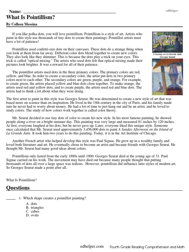 4th Grade Reading Comprehension Worksheets | PDF | Peanuts | Black Death