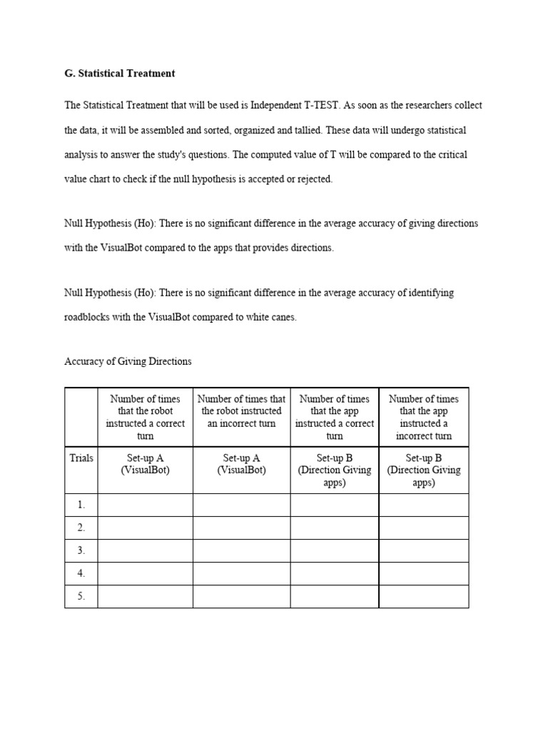 Statistical Treatment | PDF | Null Hypothesis | Visual Impairment