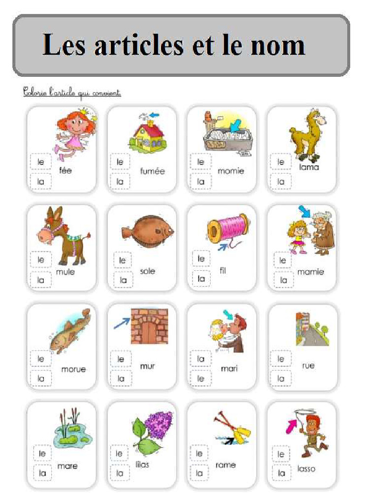 Les Articles Et Le Nom | PDF