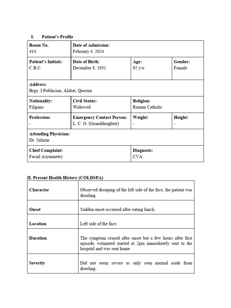 LUDHMC Case Presentation CVA | PDF | Stroke | Blood Cell