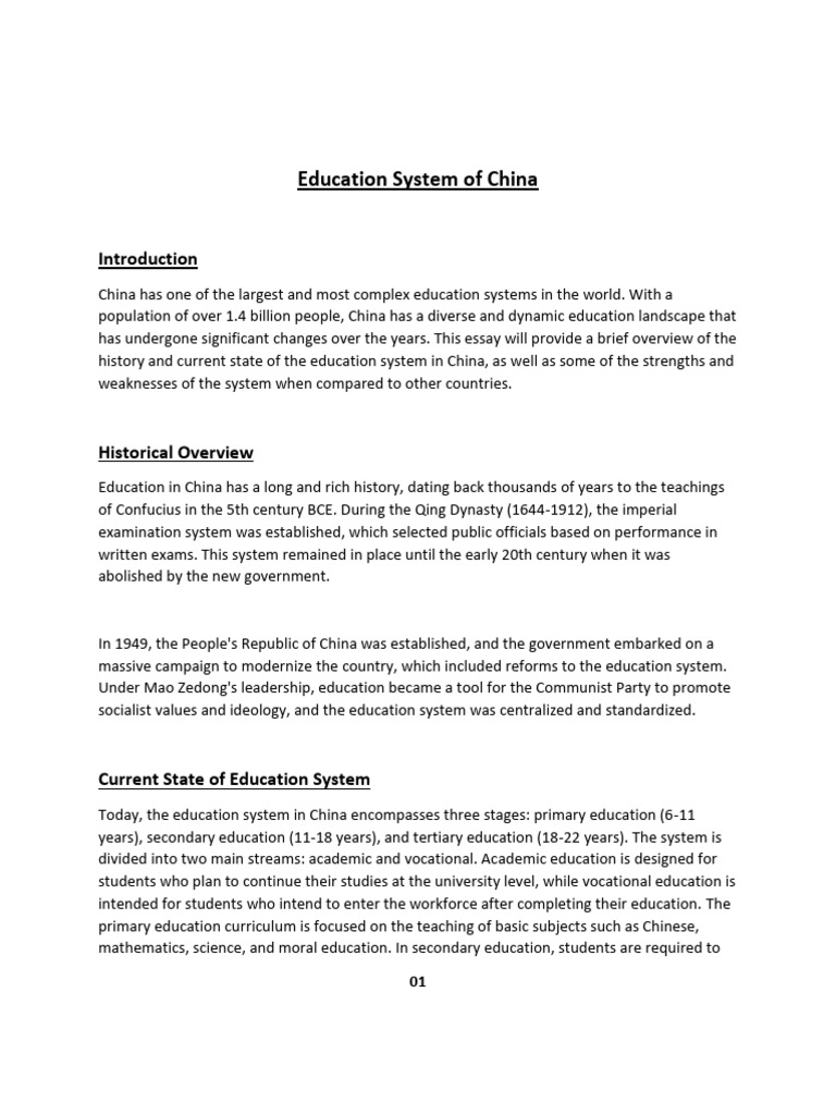 Overview of China's Education System | PDF | Schools | China