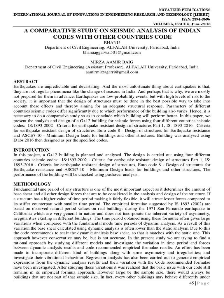 A Comparative Study On Seismic Analysis 7dc660e3 | PDF | Earthquake ...