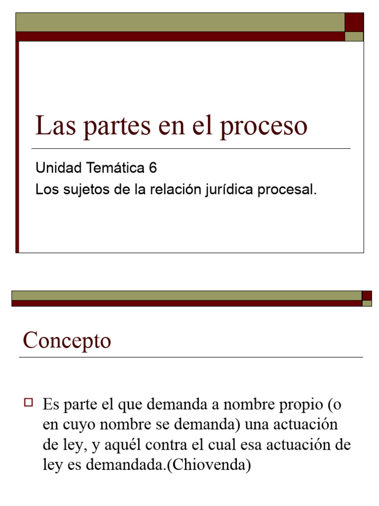 Las Partes en El Proceso | PDF | Ley procesal | Estatuto de limitaciones