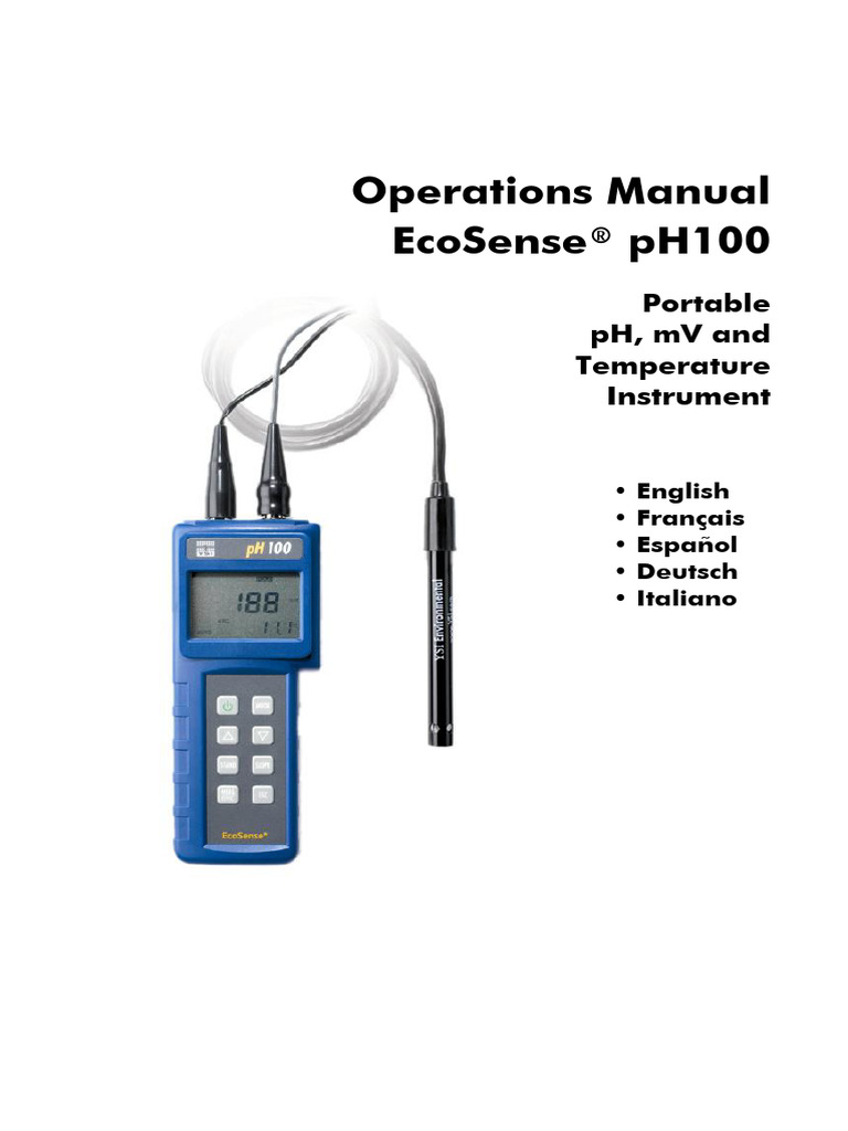pH100-Manual | PDF | Ph | Buffer Solution