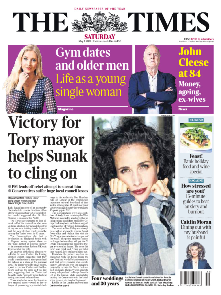 TheTimes 040524 | PDF | Mick Jagger | Conservative Party (Uk)