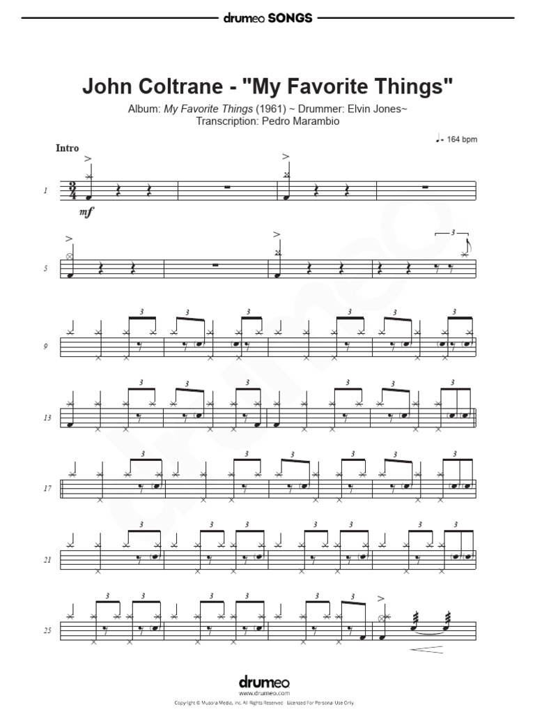 John Coltrane - My Favorite Things | PDF | Jazz | Albums