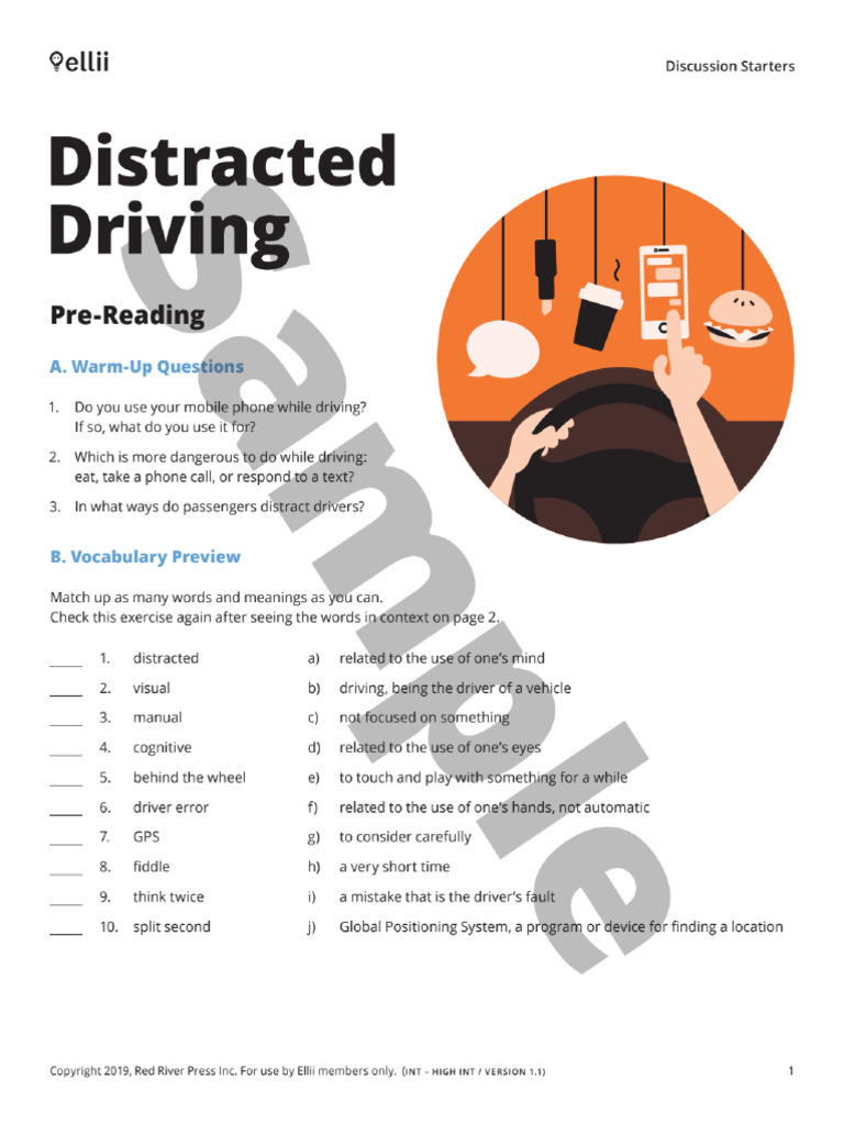 Distracted Driving - Ellii (Formerly ESL Library) | PDF