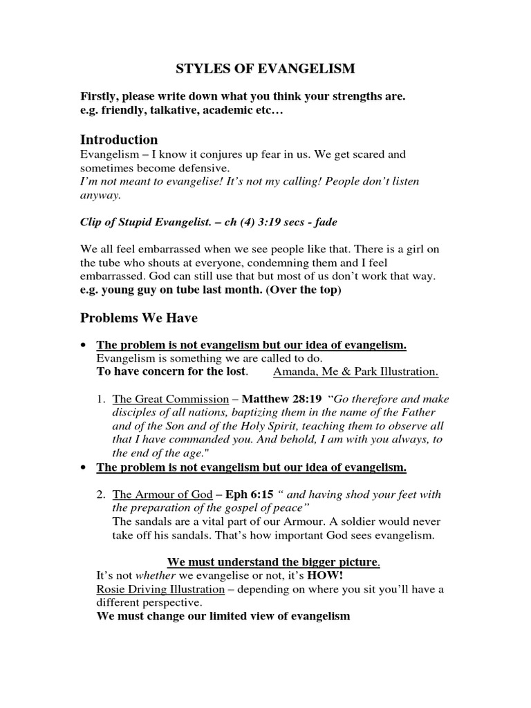 Styles of Evangelism - Marcus Ottaviani | PDF | Jesus | Evangelism