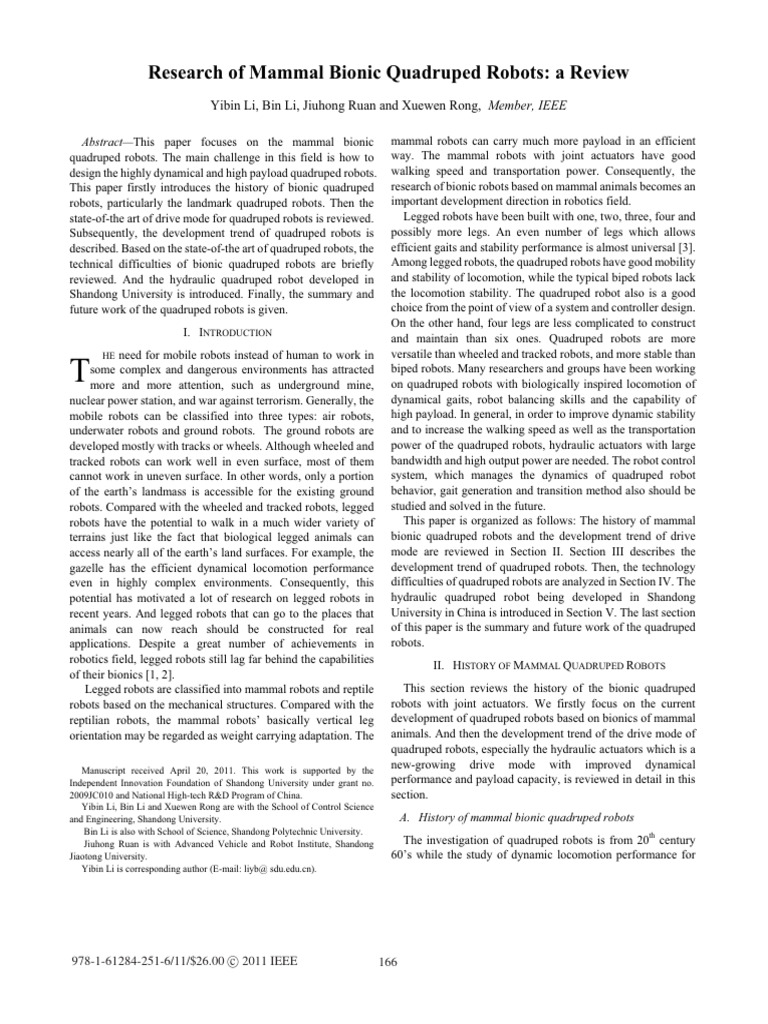 Ieee Research Paper 1 | PDF | Robotics | Actuator