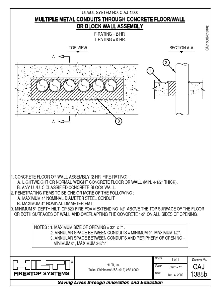 Hilti CP 620 Firestop Foam Details | PDF