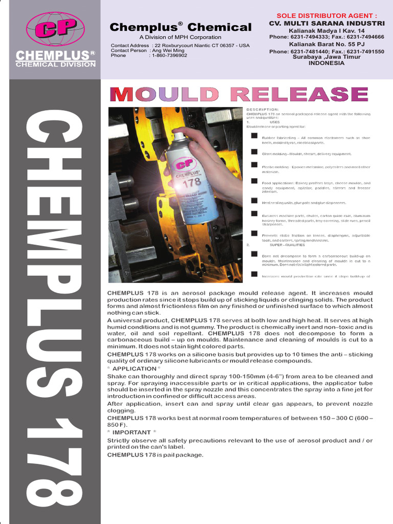 Chemplus 178 - Mould Release | PDF | Silicone | Secondary Sector Of The Economy