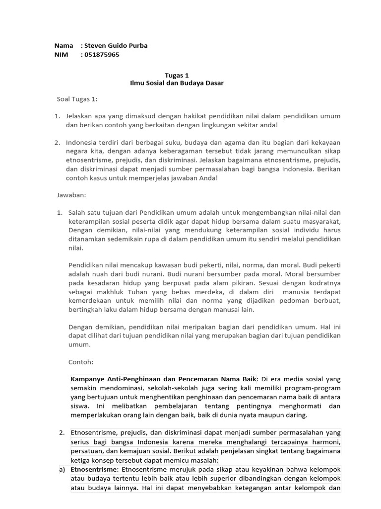 Tantangan Etnosentrisme di Indonesia | PDF | Ilmu Sosial | Sains & Matematika