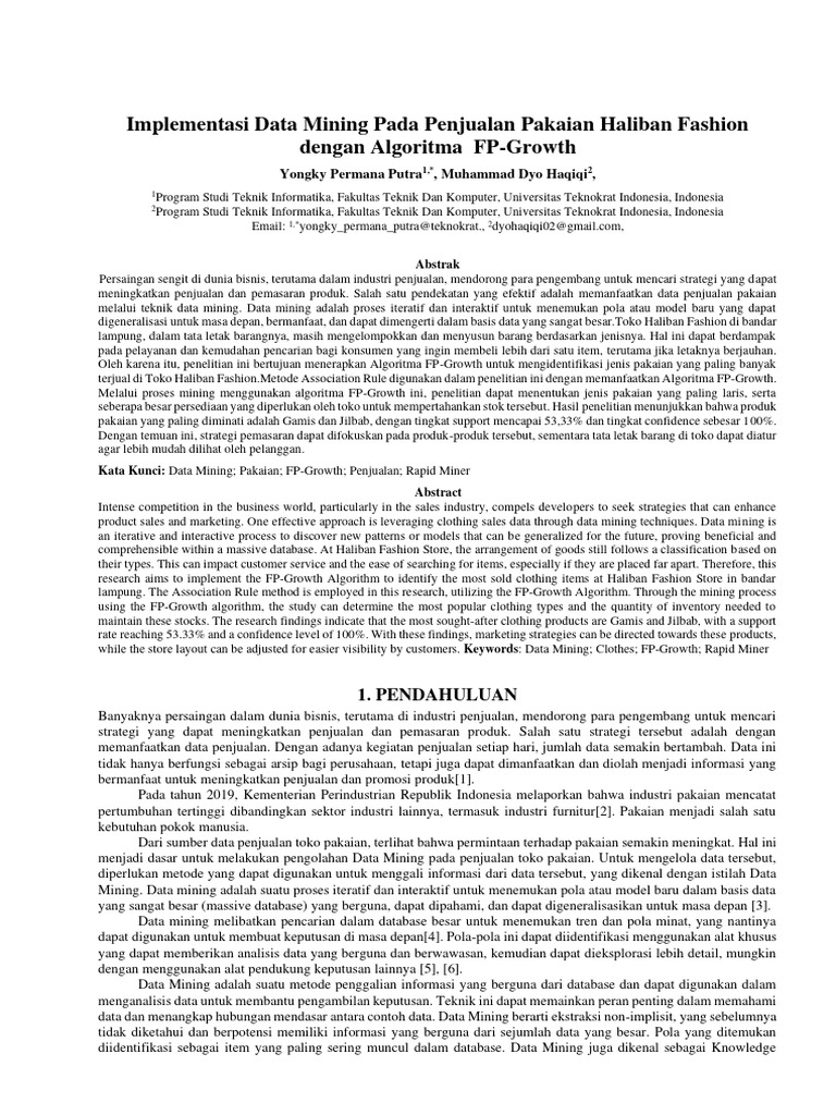 Implementasi Data Mining Pada Penjualan Pakaian Haliban Fashion Dengan ...