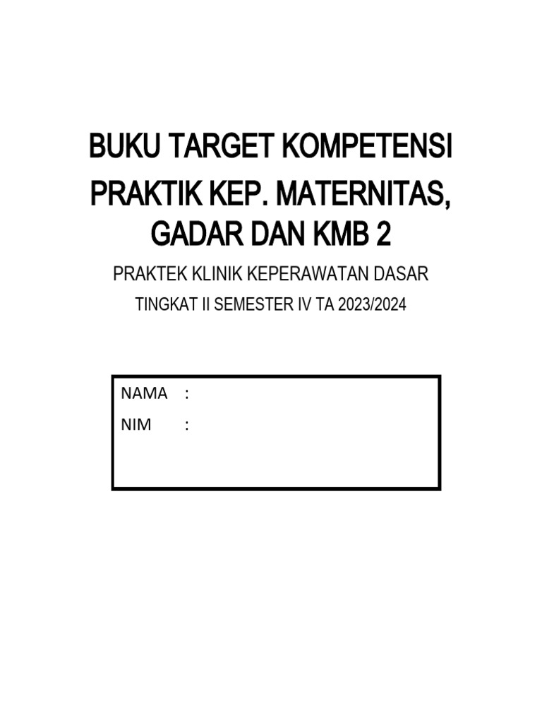 Buku Target Kompetensi KMB 2, Gadar Dan Maternitas-1 | PDF