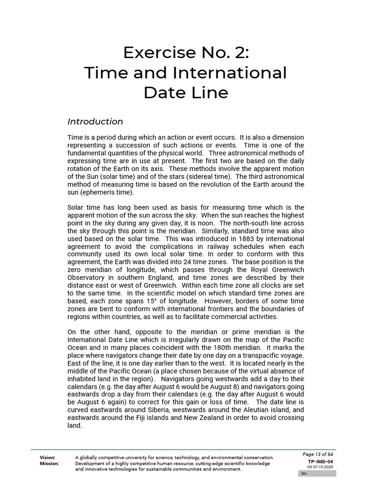 Drawing the International Date Line | PDF | Time | Astronomy