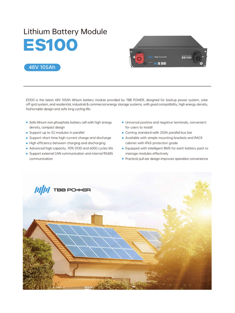 ES100 | PDF | Lithium Ion Battery | Battery (Electricity)