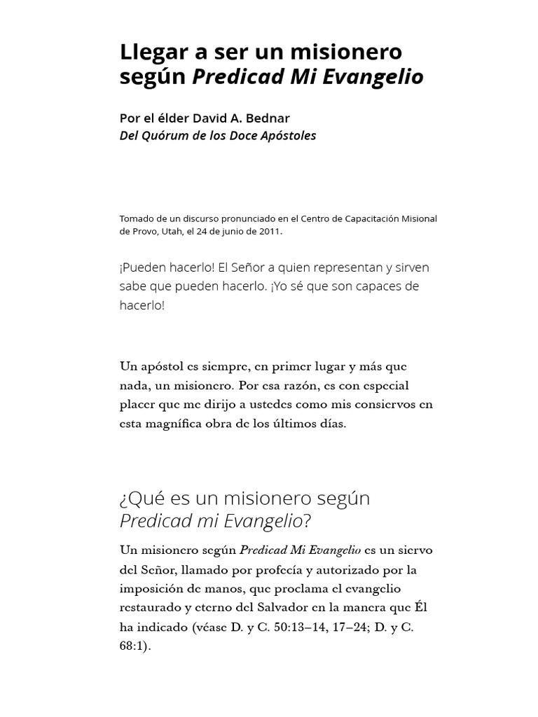 Cómo ser un misionero eficaz según el Evangelio | PDF | Verdad | Misionero