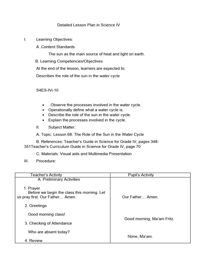DLP Science Iv | PDF | Water | Water Cycle