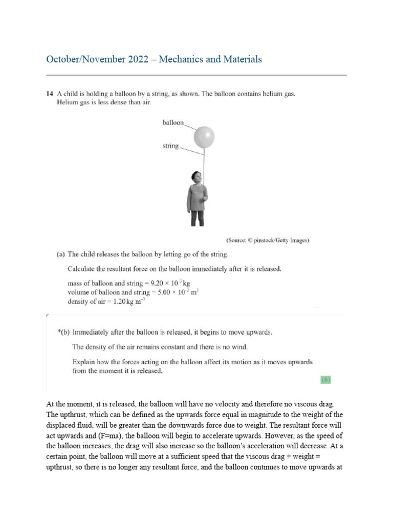 Physics Unit 1 Ial Sixmarkers | PDF | Waves | Buoyancy
