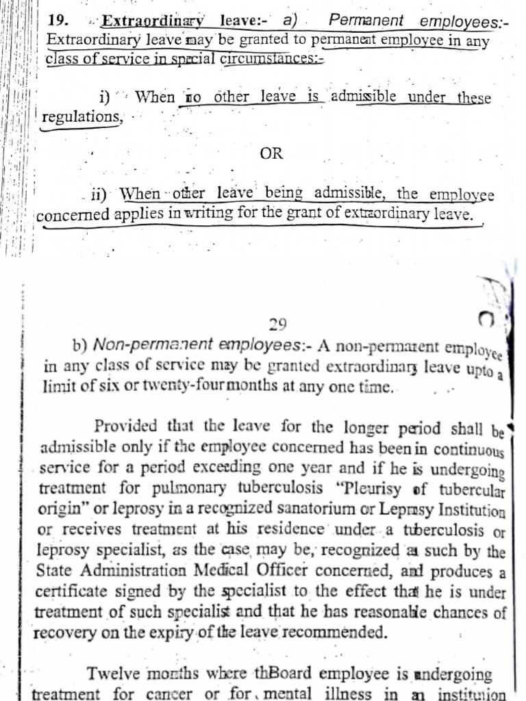 Regulation 19 of Apseb Leave Regulation | PDF