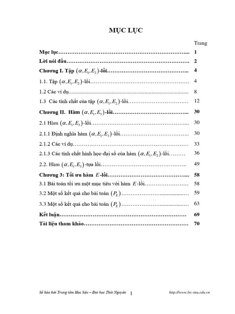 Ham Loi (A, E1, E2) Loi Tren Tap (A, E1, E2) Loi - Toi Uu Ham E-Loi | PDF