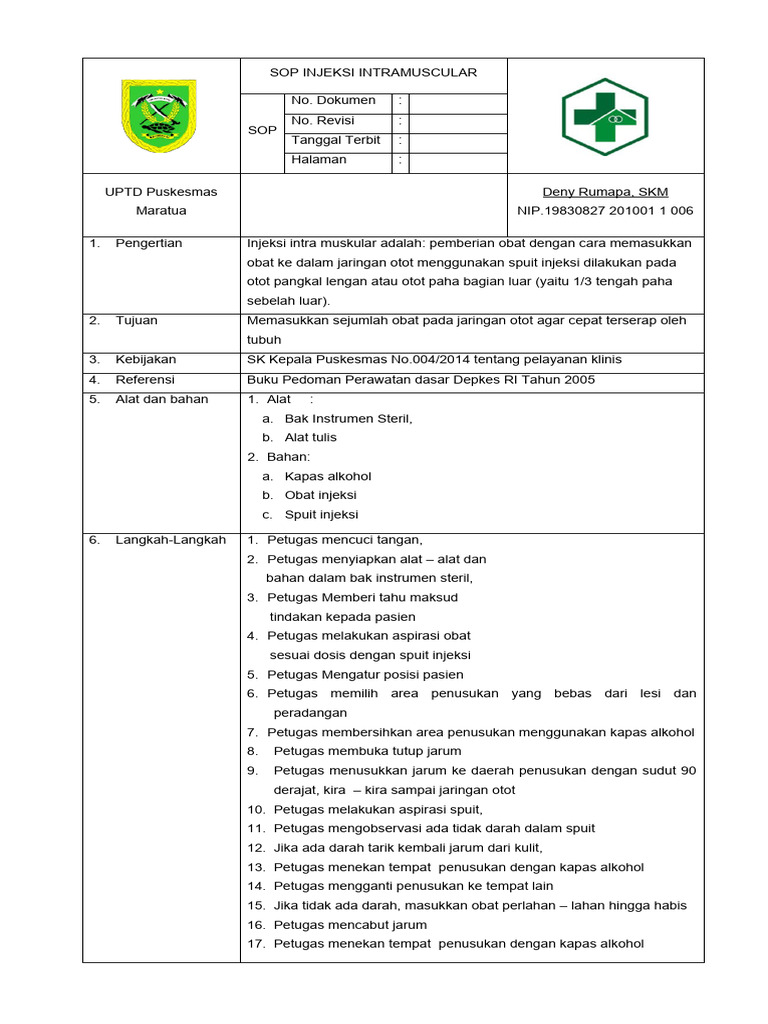 SOP Injeksi Im | PDF