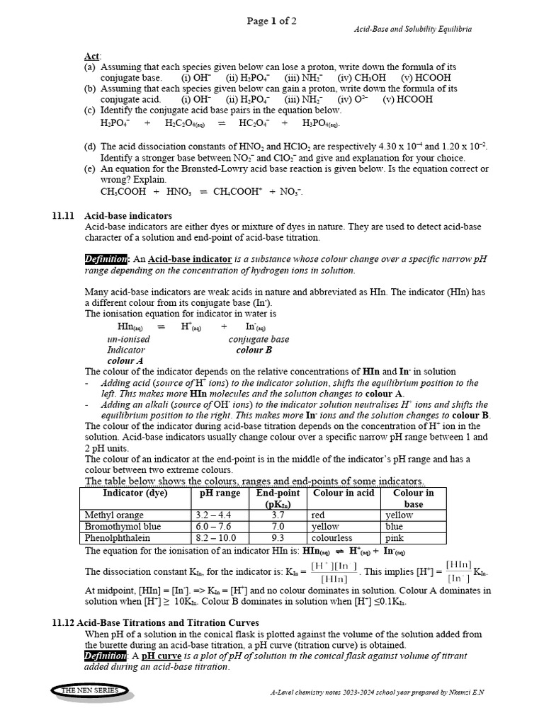 11. Acid-Base Equilibria 01-TEXTBOOK - STDT4 | PDF | Acid | Titration