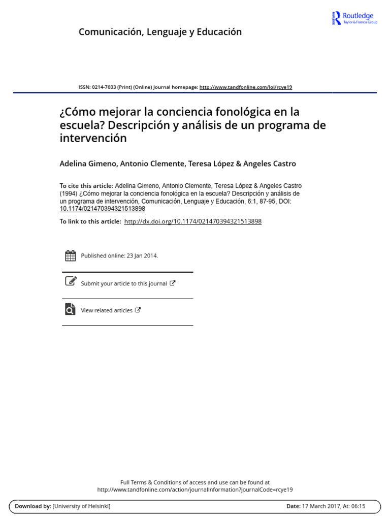 ¿Cómo Mejorar La Conciencia Fonológica en La | PDF | Palabra | Sílaba