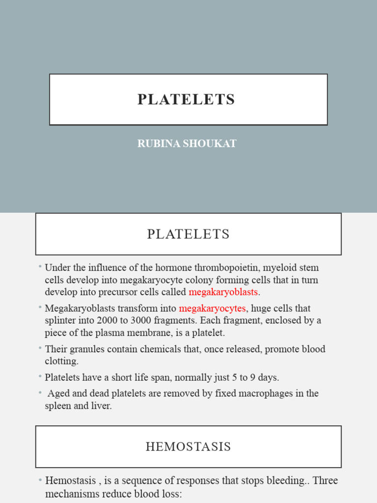 Platelets | PDF | Coagulation | Platelet