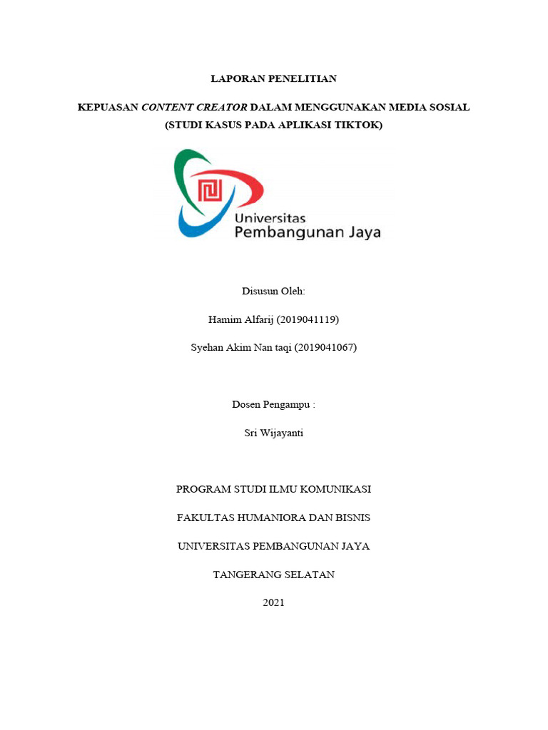 Laporan Penelitian Hamim | PDF | Ilmu Sosial