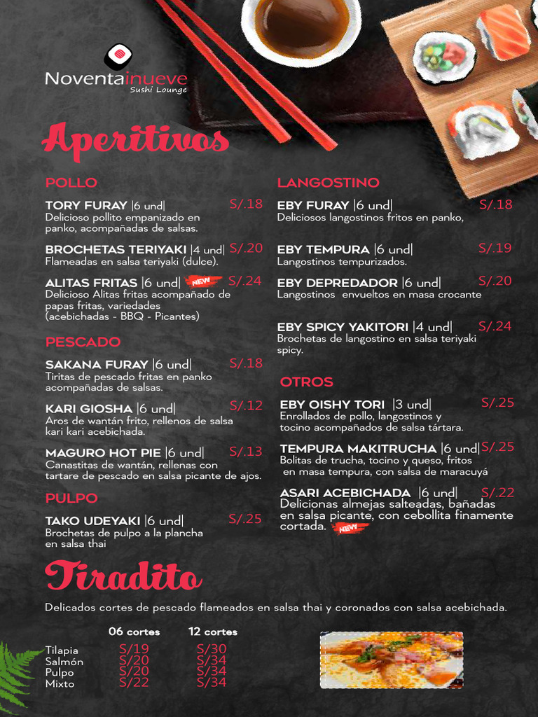 Carta de 99 ? Sushi | PDF | Salsa | Alimentos