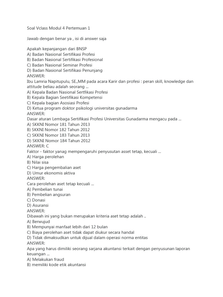 Soal Vclass Modul 4 Pertemuan 1 | PDF